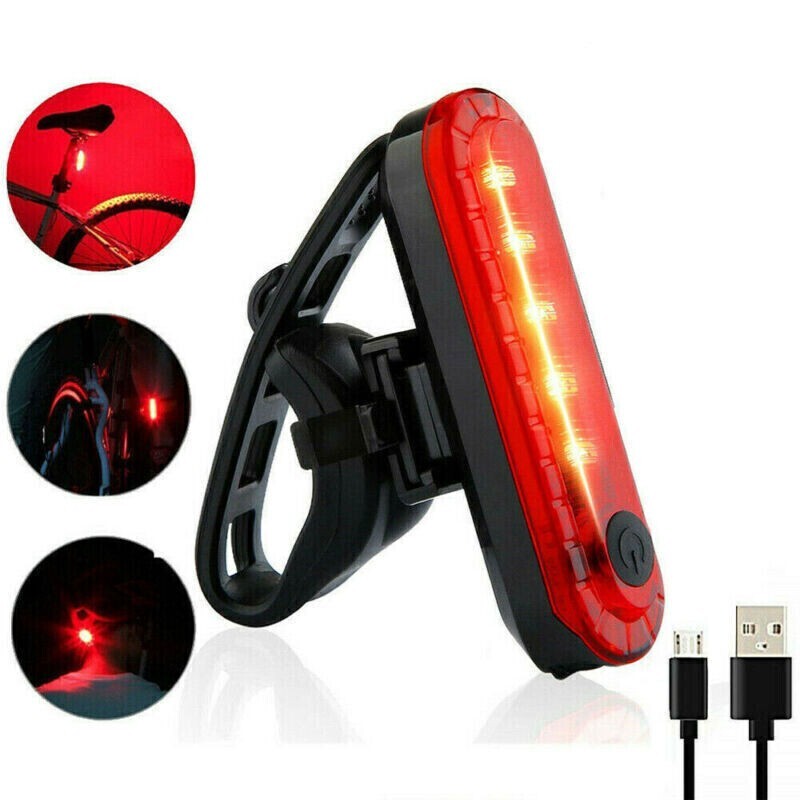 2Set LED USB Mountain Bike Lights Bicycle Torch Front+Rear Lamp Kit ...