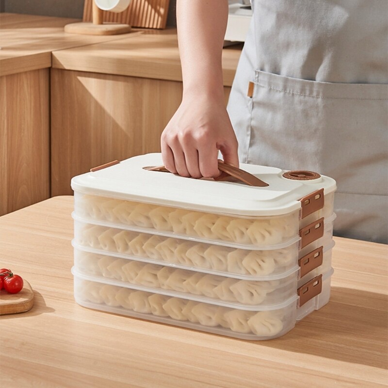 Multi-layer Dumpling Storage Box with Lid Kitchen Refrigerator Food ...