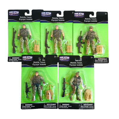 Set Of 5 YOUR ACTION HERO Military Mobile Team Action Figures-T-494 | eBay