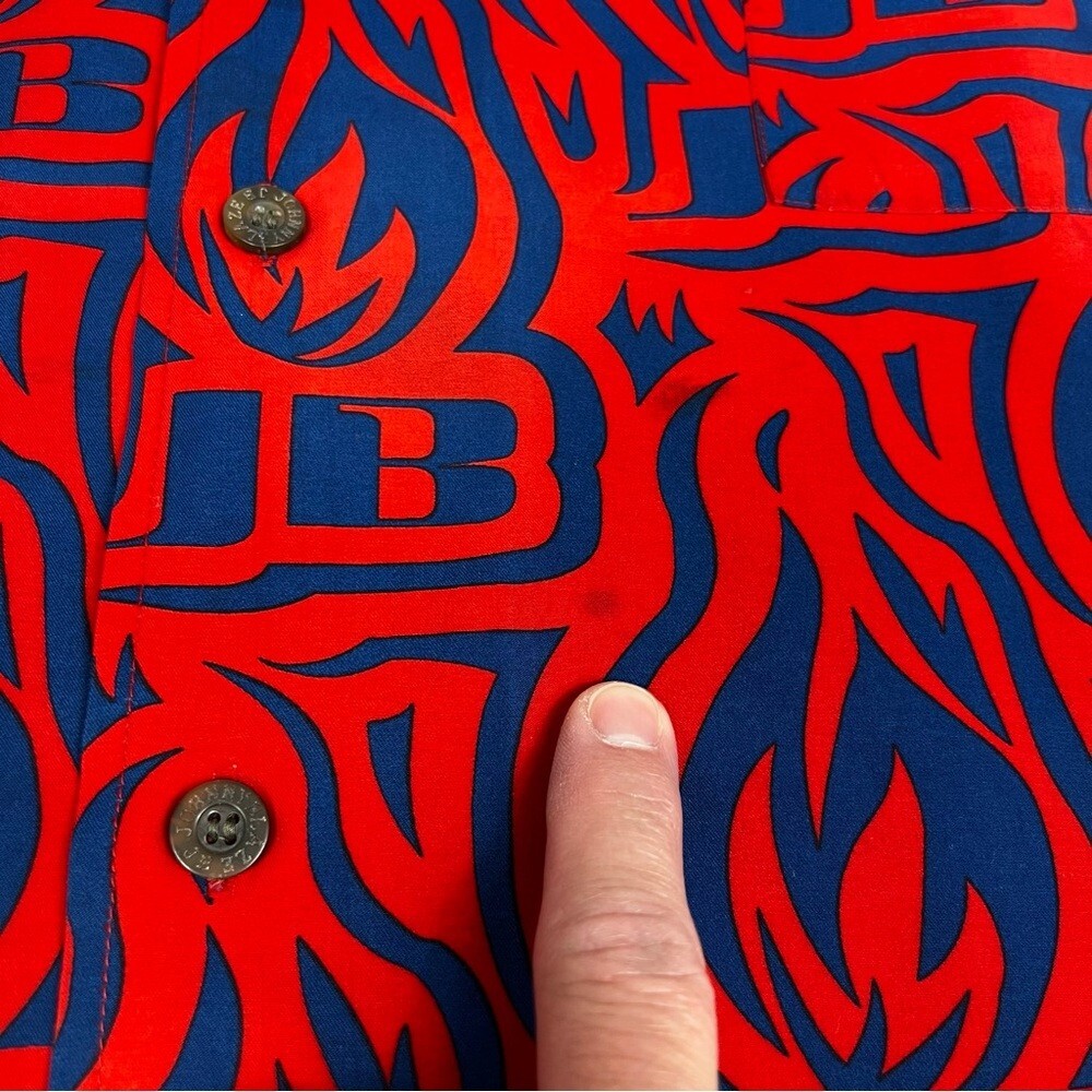 Rare Vintage Johnny Blaze Red Blue Flame Logo Short S… - Gem