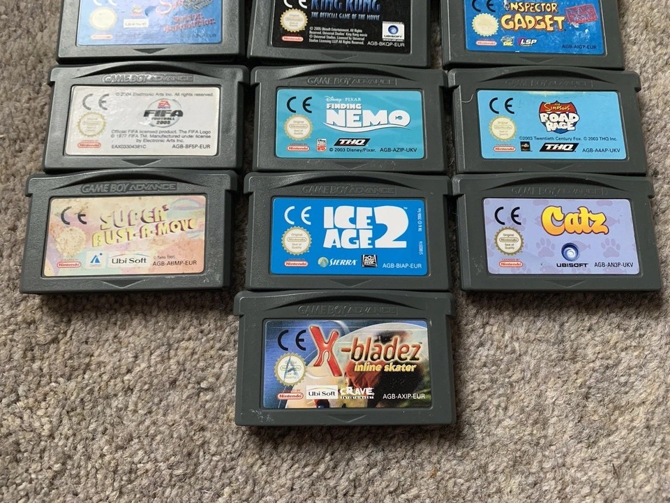 Nintendo Game Boy Advance Game Bundle Simpsons Ice Age Catz Nemo Gadget ...