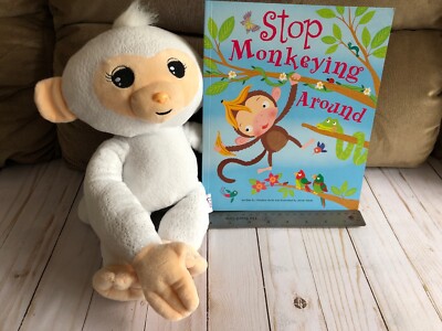 Fingerling Monkey With Book Stop Monkeying Around Kids Gift Birthday ...