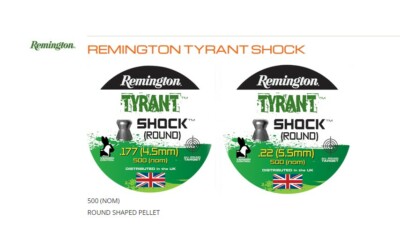 REMINGTON TYRANT SHOCK ROUND Pellets H&N Airgun Air Rifle .177 .22 QTY ...