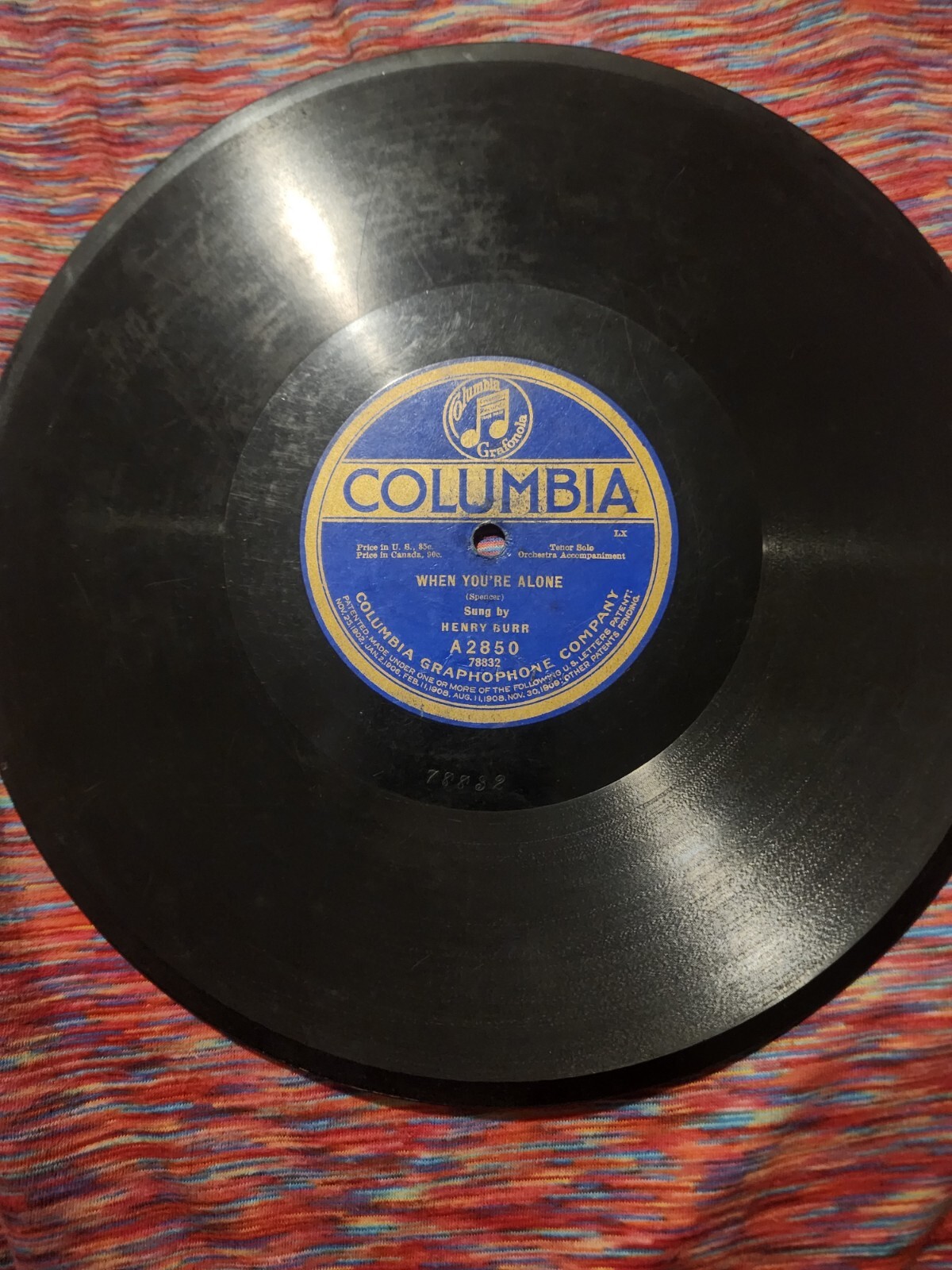 Rare 78 RPM Records- Patented. Read For Titles. Victor, Clarion, Velvet ...
