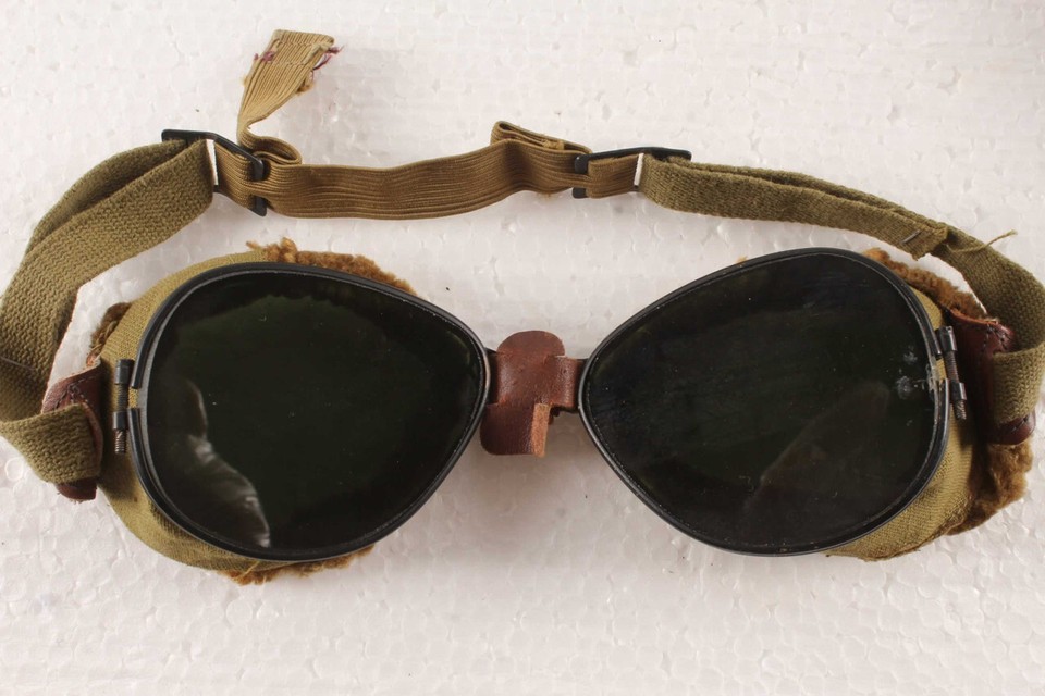 Vintage 1940's World War Two Foster Grant Fur Lined Aviator Goggles ...