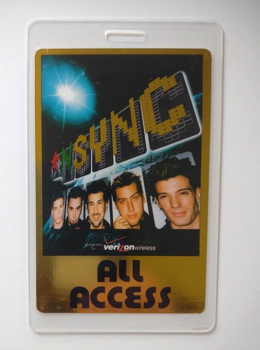 NSYNC Backstage Pass 1999 Plastic Laminated Justin Timberlake Gold ...