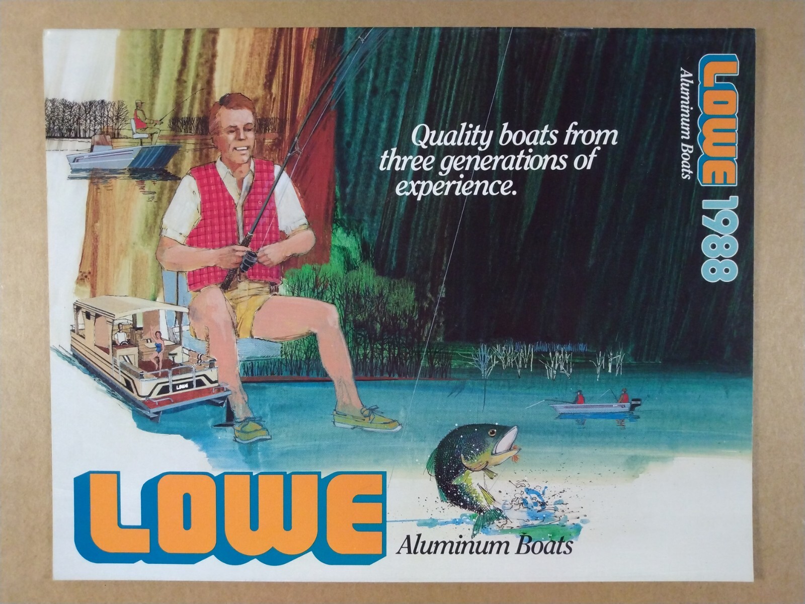 1990 Lowe Aluminum Boats Brochure Jon Semi-V Bass Pontoon | eBay