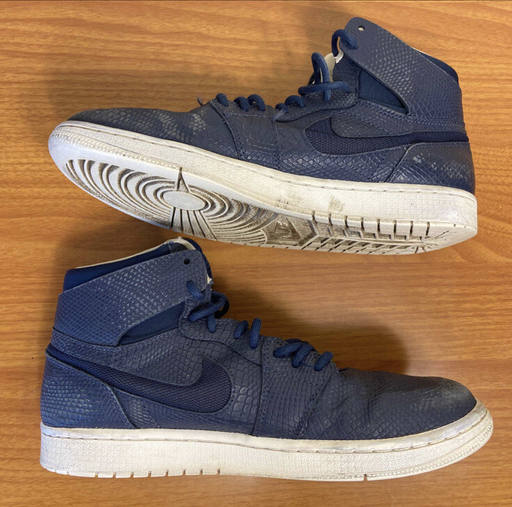 Nike Air Jordan 1 Retro High Nouveau Navy Snake Blue Size 9 Sneakers ...
