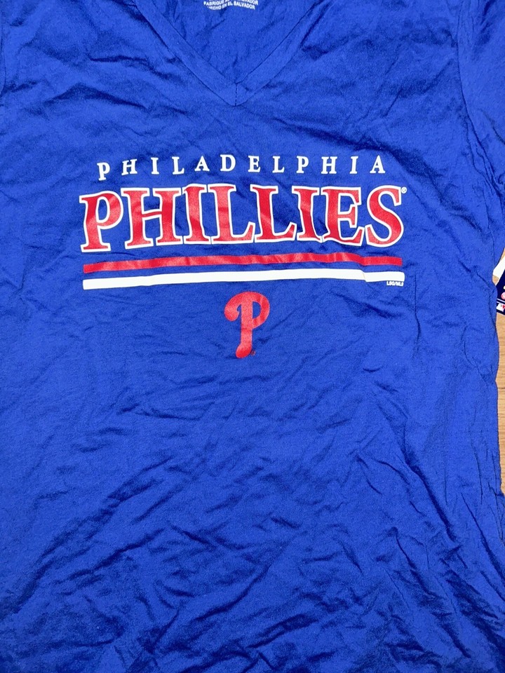 MLB GENUINE MERCHANDISE WOMENS PHILADELPHIA PHILLIES SHORT SLEEVE SHIRT ...