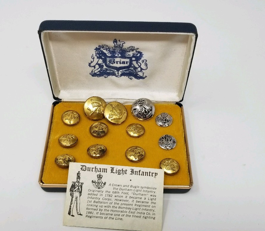 Durham Light Infantry DLI Officers Gilt Tunic Buttons - 13 | eBay