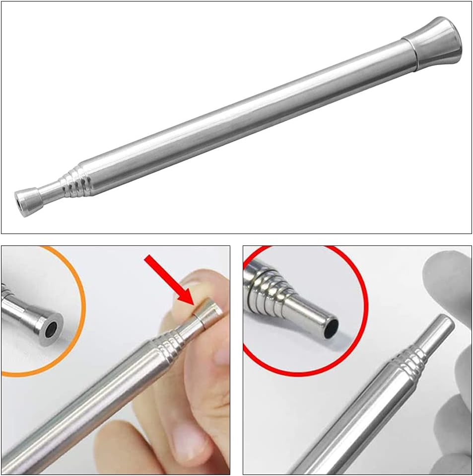 2Pcs Gear Telescopic Blow Fire Tube Camping Bellows Stainless Steel ...