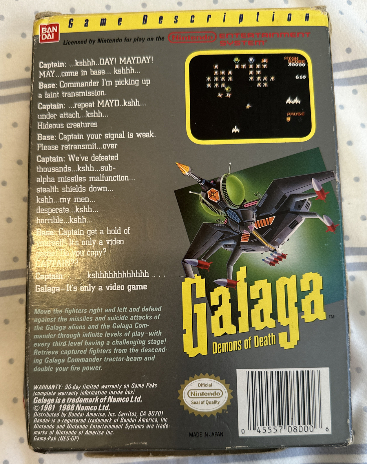 TESTED! Galaga: Demons of Death Box, Game CIB complete Nintendo NES ...