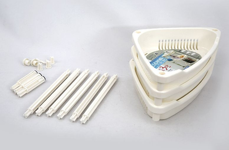 New 3Layers Corner Shelf Stand Shampoo Storage Rack for Bathroom(White ...