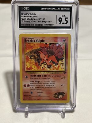 CGC 9.5 MINT+ - Gold W Stamp Brock's Vulpix (Magazine Promo) WoTC ...