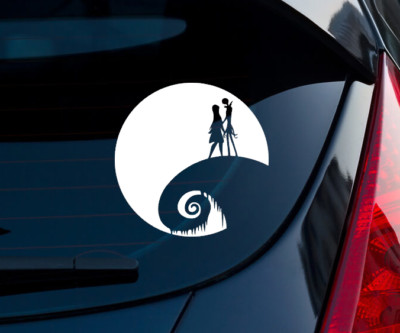 Jack Skellington and Sally NBC Indoor/Outdoor Matte White Vinyl Decal 3 ...
