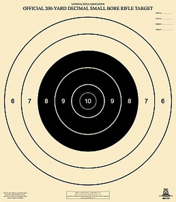 Official NRA A-21 [A21] 200-Yard Decimal Small Bore Rifle Target [21 ...