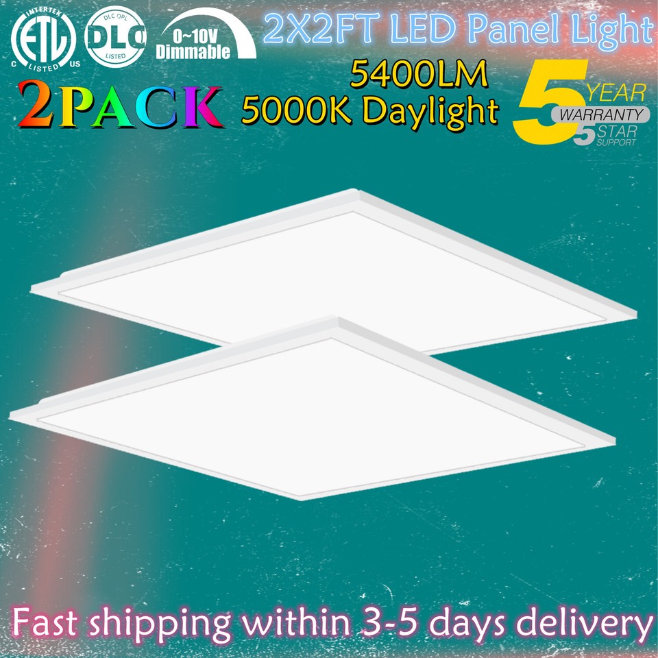 2X2 ft LED Flat Panel Light, 45W with 5400LM, Drop Ceiling Flat LED ...
