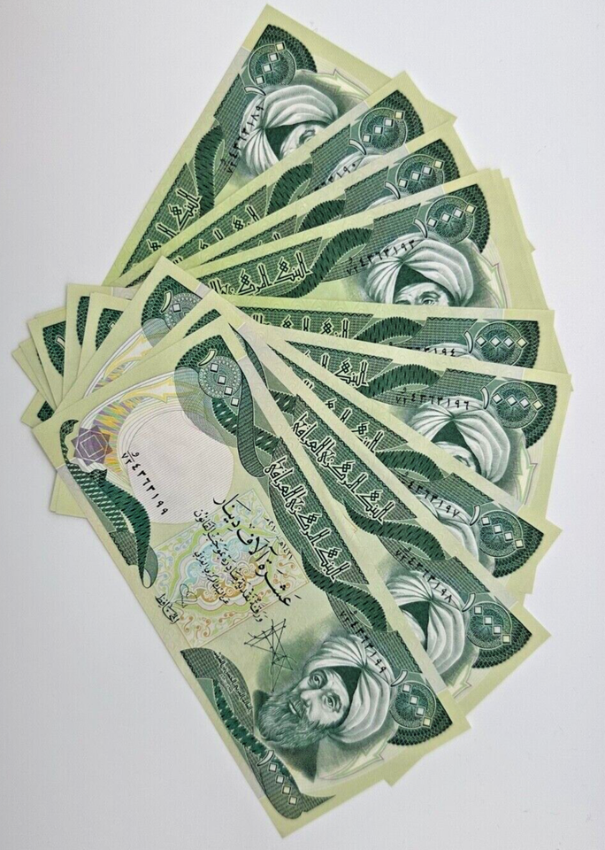 100000 Iraqi Dinar Bulk Bundle (10 x 10,000 IQD Notes) 100K Central ...