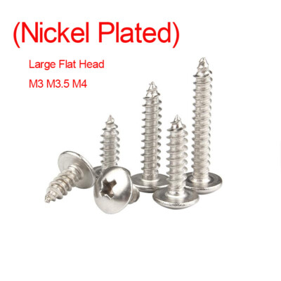 Nickel Plated Cross Large Flat Head Self Tapping Screw Wood Screw ...
