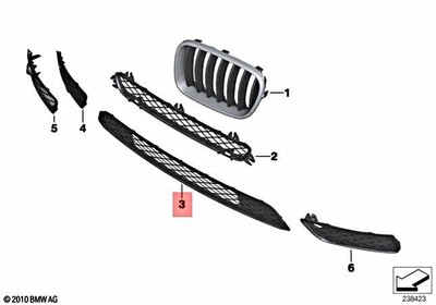 Genuine BMW X3 F25 Front Bumper Lower Center Open Grille OEM ...