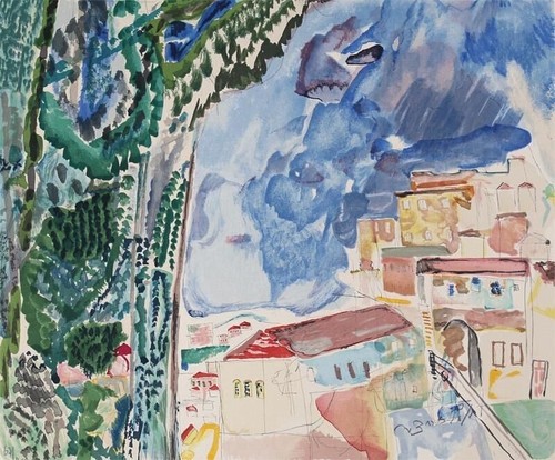 Joseph Zaritsky (1891-1985) ARTIST’S COURTYARD, color lithograph ...