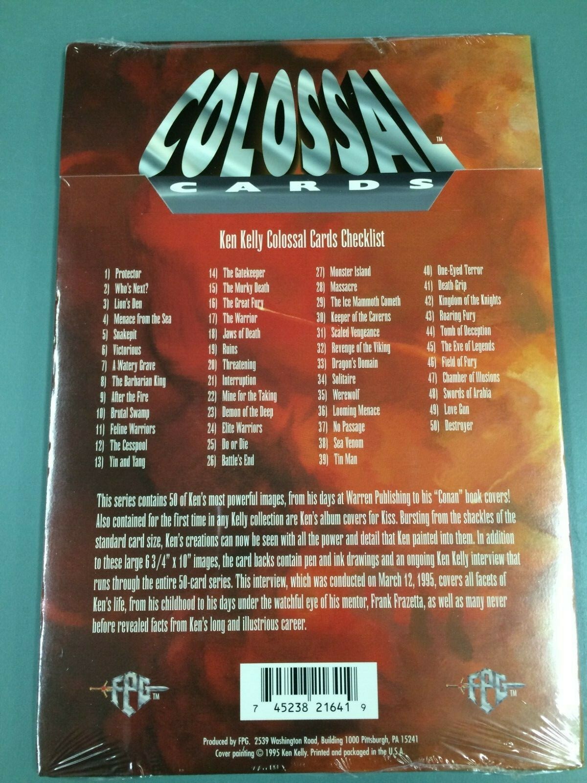 1995 FPG FANTACY ART KEN KELLY COLOSSAL CARD FACTORY BOX (18 PKS)-ULTRA ...