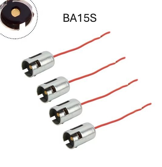 BA9S/BA15S/BA15D Light Bulb Socket Holder Metal Contact LED Cars Bikes ...