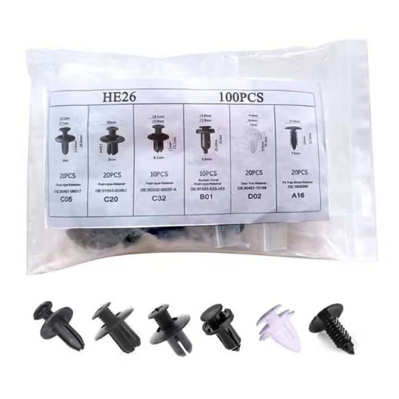 Hot-Selling 100pcs Boxed Car Clips, 6 Types of Universal Automotive ...