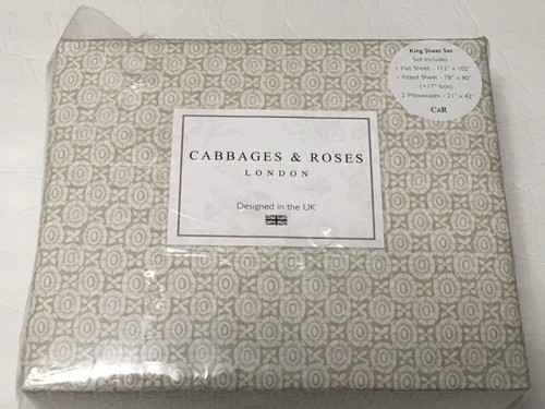 Cabbages and Roses London King Sheet Set - Sophie Natural | eBay