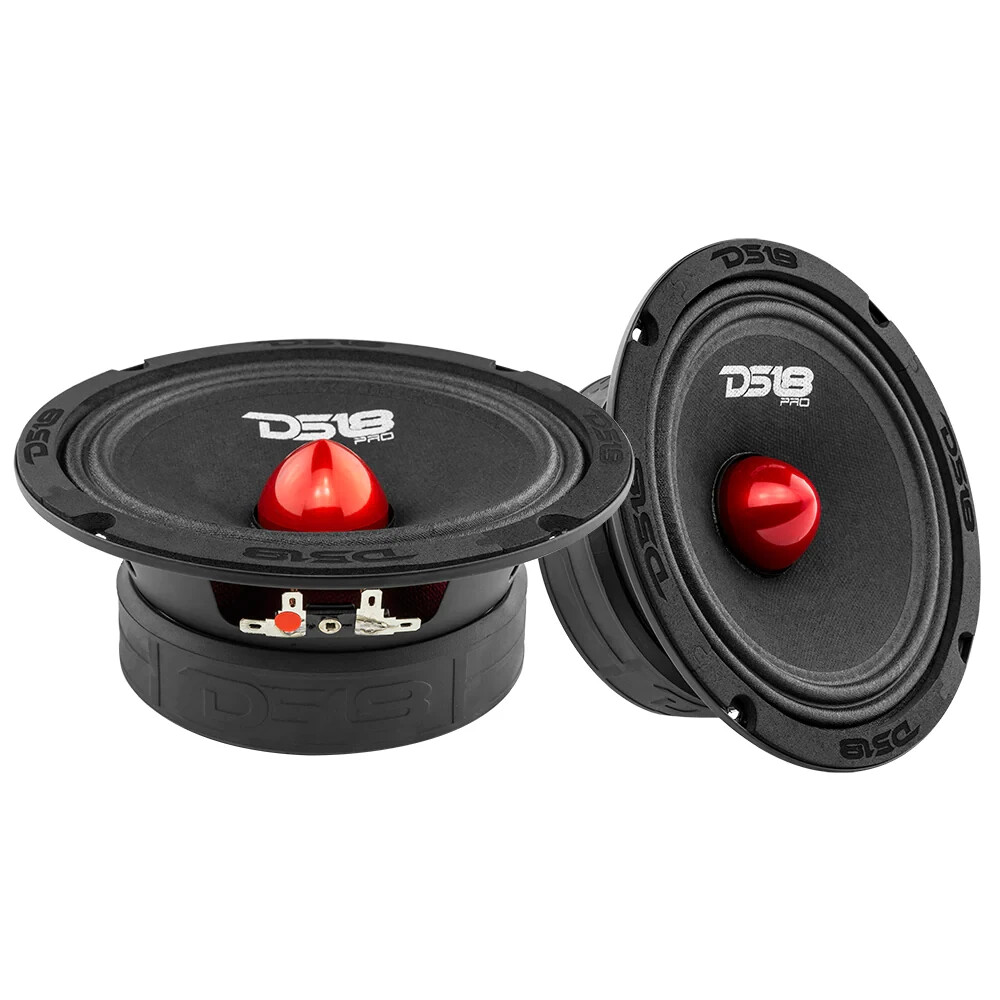 4x DS18 PRO-GM6.4B 6.5" Mid Range Red Bullet Loud Speakers 1920W 4 Ohm ...