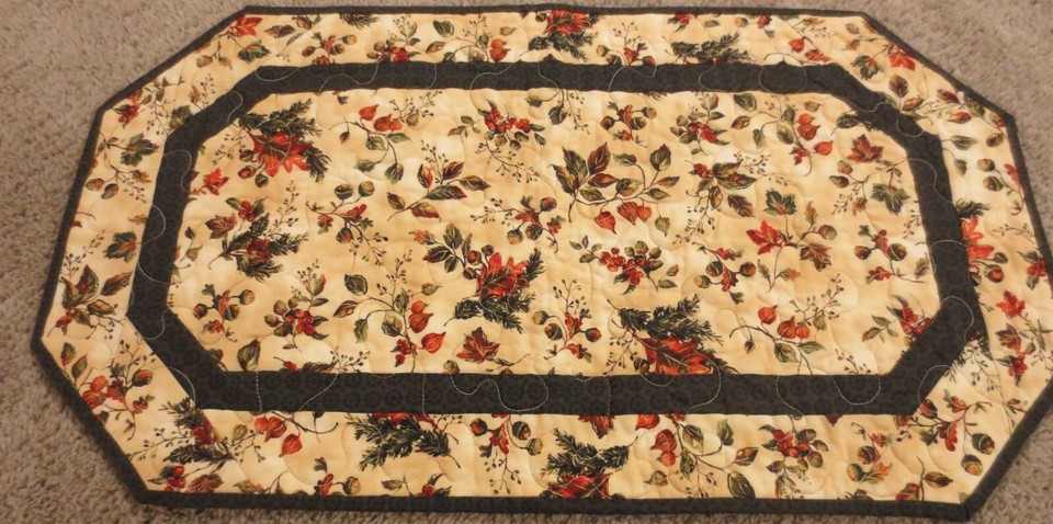 Handmade Quilted Table Runner/Topper ~ 14 1/2" x 26 ~ Multicolor ~ Fall ...