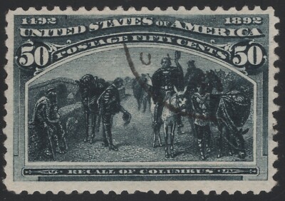 US Stamp Scott #240 1893, 50c Columbian Exposition, Used, Slate Blue ...