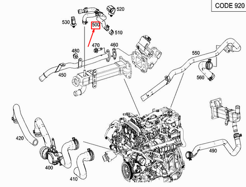 NEW MERCEDES-BENZ GLC X253 ENGINE COOLANT HOSE A2742002382 | eBay