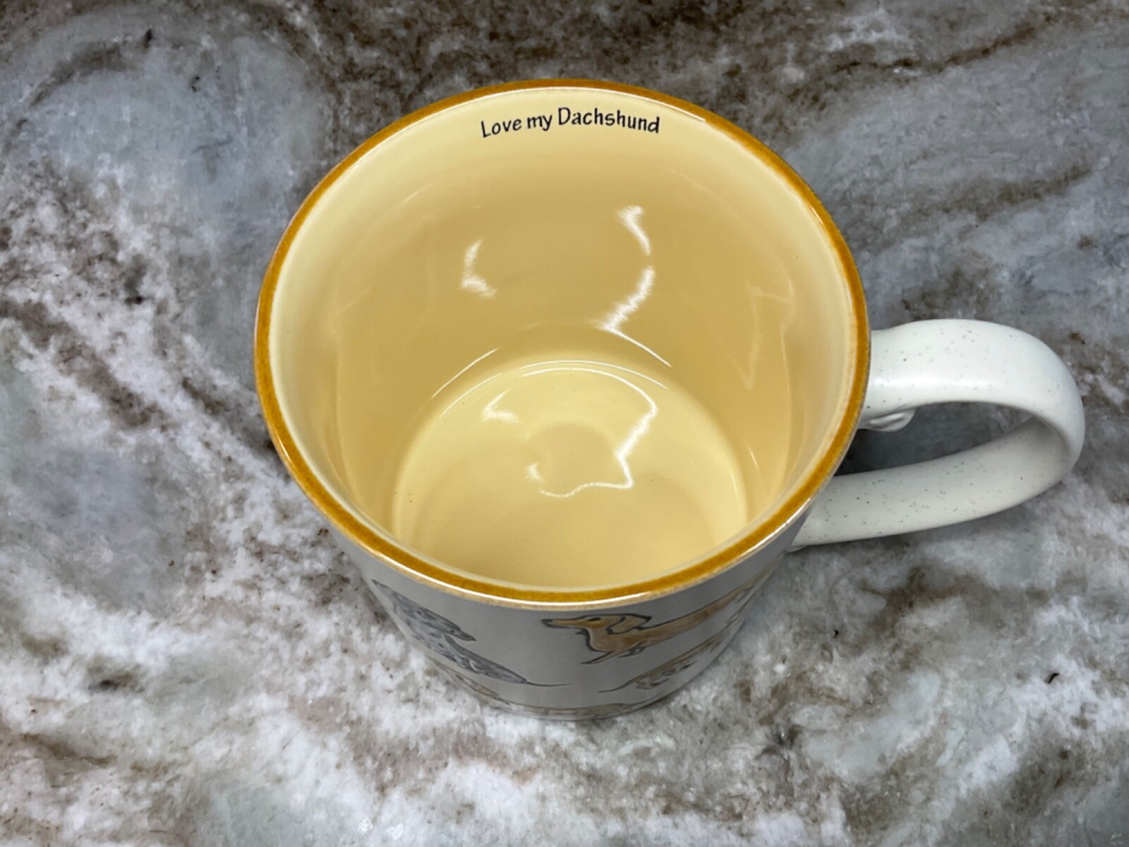 Large Coffee Mug Cute Gray, Tan, Brown Dogs Love My Dachshund Spectrum ...