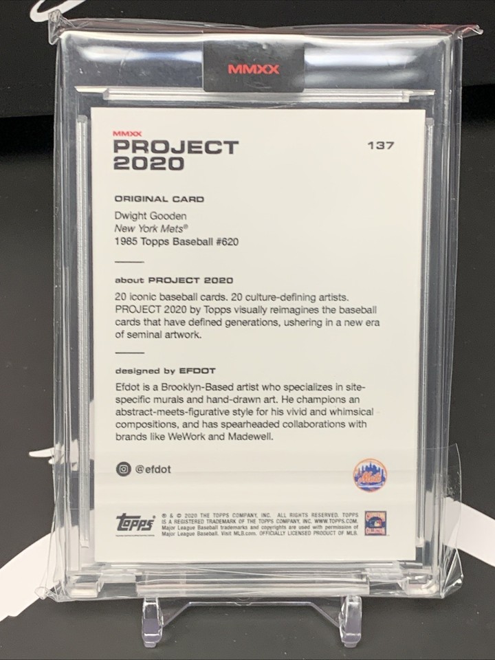 Topps Project 2020 Dwight Gooden by Efdot #137 PR /7141 Doc Mask New ...