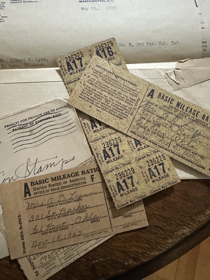 Vintage WW2 1940's Era Ration Books Gas Tickets Soldiers Pensions ...
