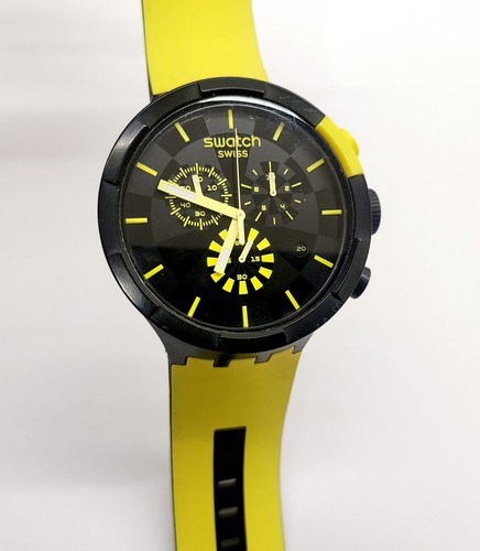 Swatch Big Bold chrono 2020 - SB02B403 - CHECKPOINT YELLOW - Usato ...
