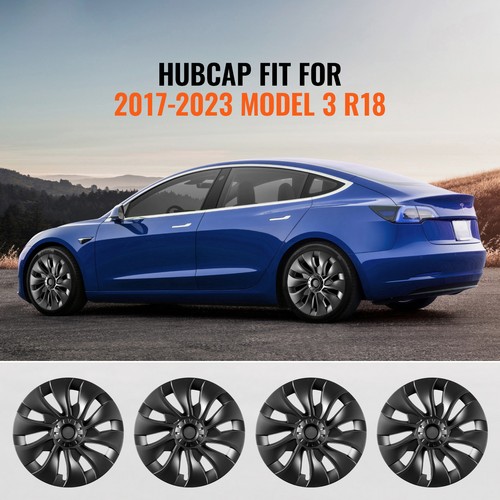 18" Wheel Rim Hubcap for 2017-2023 Model 3 Hubcap with Valve Nozzle ...