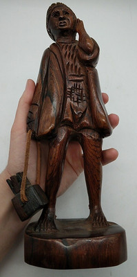 Vintage Sculpture Hand Carved Wooden Man Statue 11 5/8" Tall Primitive ...