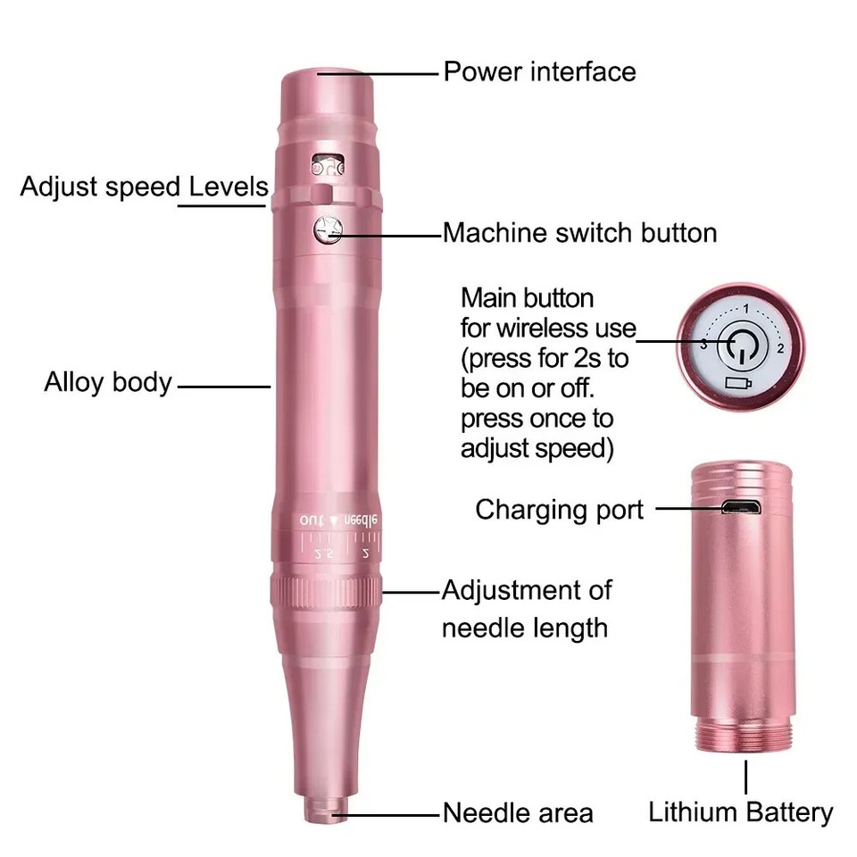 Professional Micropigmentation Tattoo Machine Wireles Permanent Makeup ...