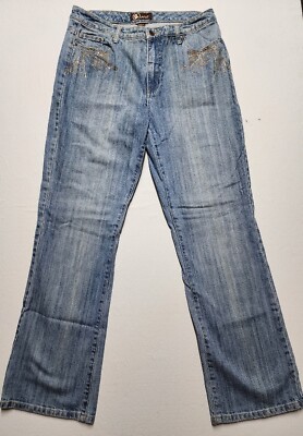 RF Jeans By Rafaella Womens 12 Blue Denim High Rise Boot Cut Light Wash ...