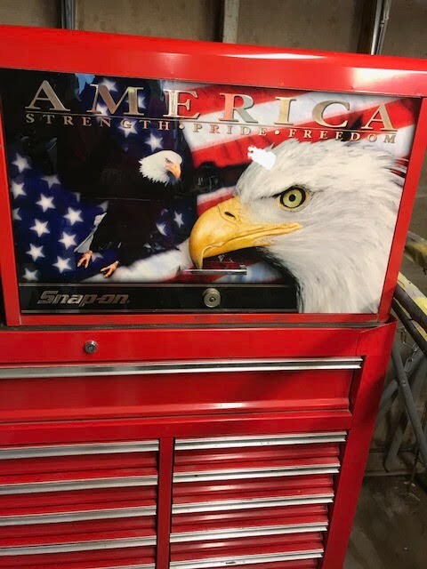 snap on top box, tool box, special edition, american, red, tools ...