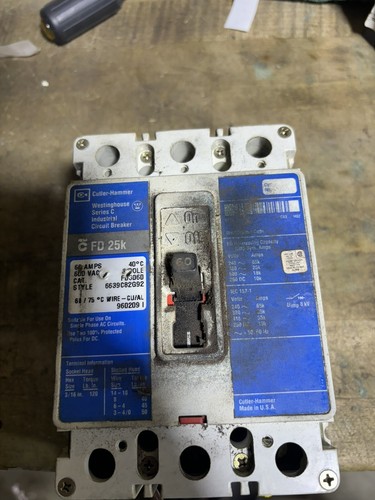 Cutler Hammer FD3060 Circuit Breaker USED 3P 60A USED | eBay