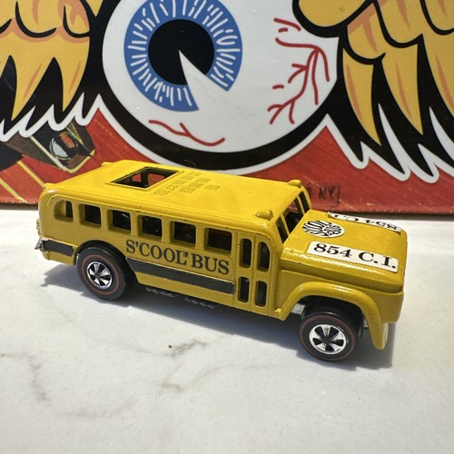 TOUGH! 1971 Hot Wheels Redline S’cool Bus Yellow Enamel Near Mint ...