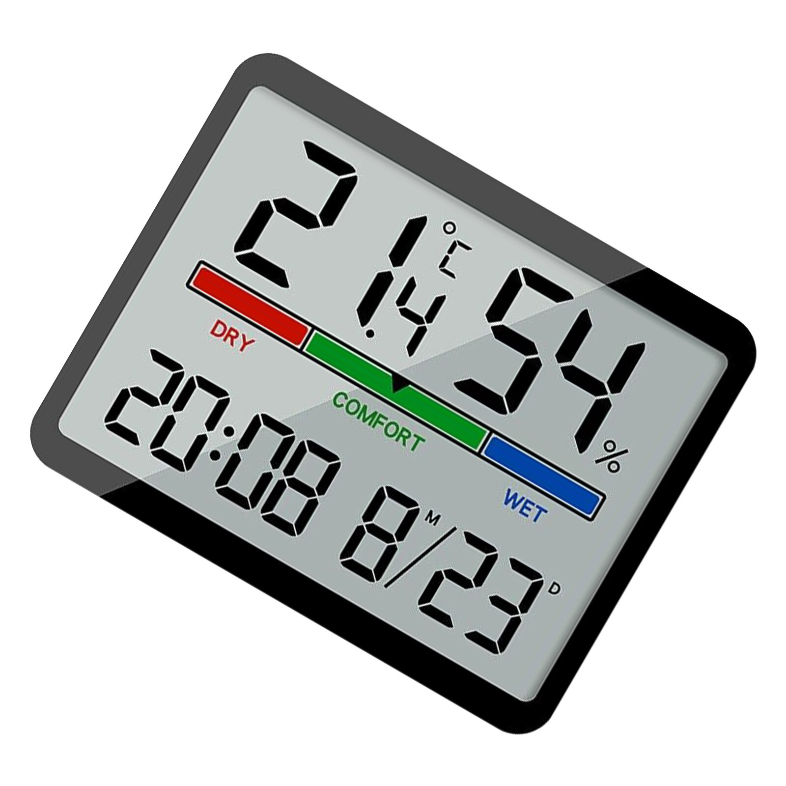 Digital LCD Mini Electronic Alarm Clock Thermometer humidity Wall Clock ...
