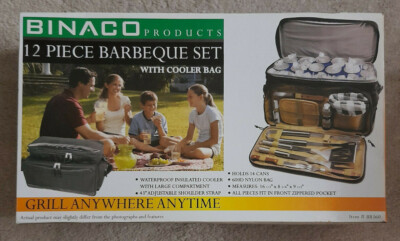 New Binaco Products 12 Piece Barbeque BBQ Set With Cooler Bag | eBay