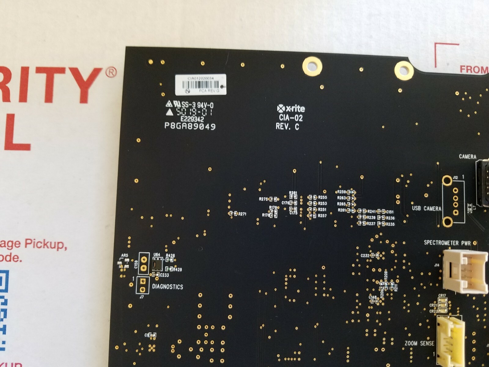 X-RITE CIA-02---SS-3 94V-0 E229342 P8GA89049 CIRCUIT BOARD ---S019-01 ...