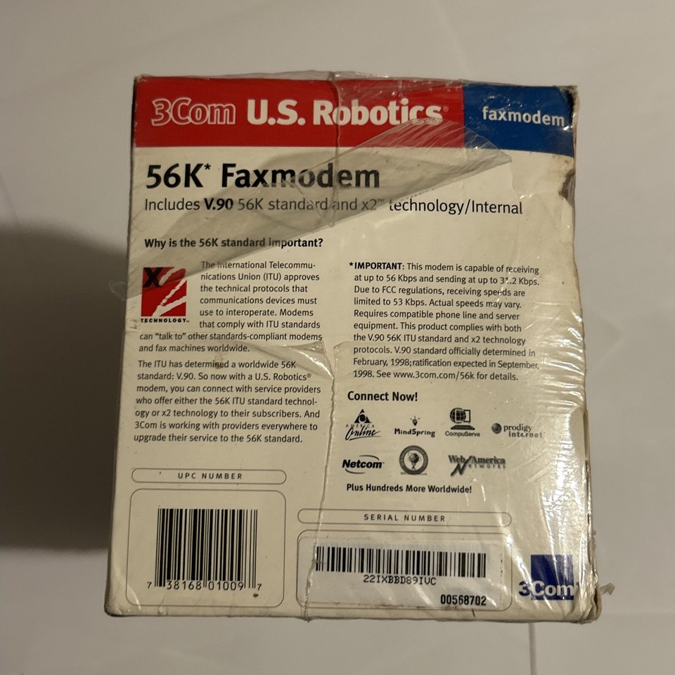 3Com 56K Faxmodem V90 | X2 Technology | New Open Box | High-Speed ...