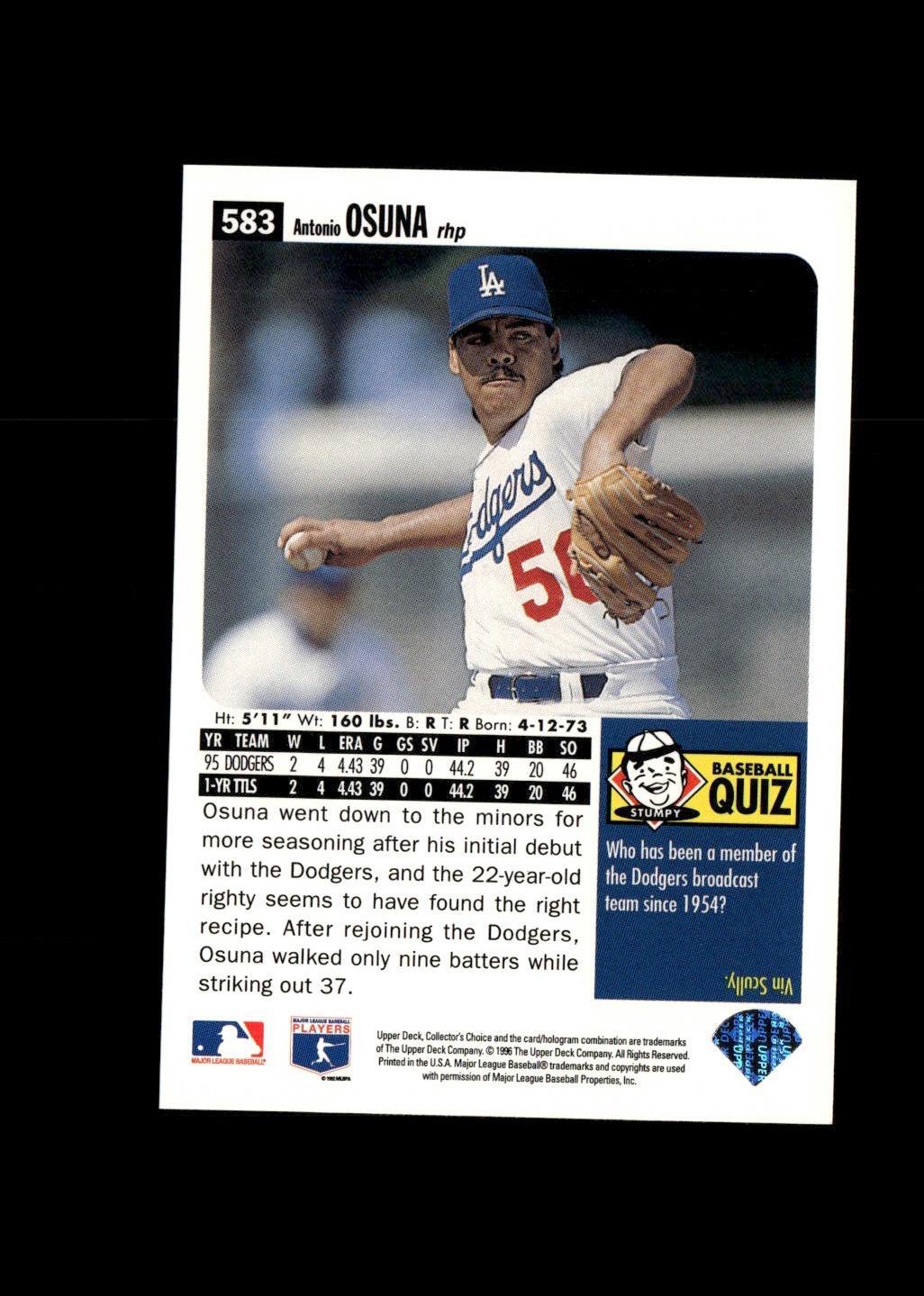 Antonio Osuna 1996 Collector's Choice Baseball Card #583 Los Angeles ...