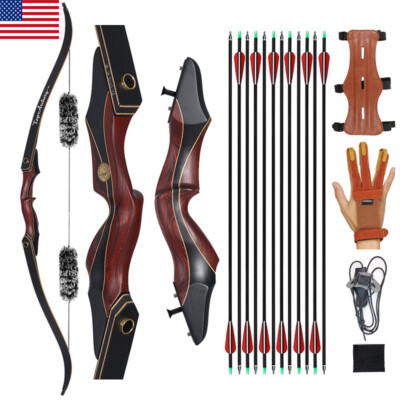 RH 60" Takedown Recurve Bow 25-50lbs Wooden Bow Riser for Archery ...